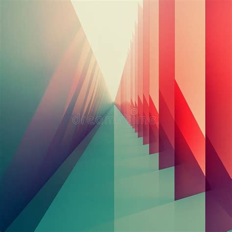 Abstract Geometric Design With Gradient Colors And Symmetrical Shapes Stock Illustration
