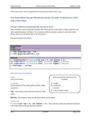 Week 05 Lab 14 Fraction Unity Testing Docx Programming II Fraction