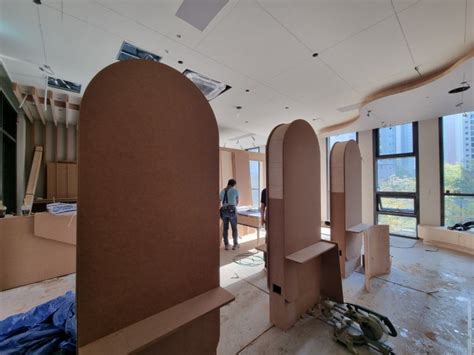 창원 어반브릭스 양면거울경대 라운드 작업제법 들어간 미용실 인테리어 현장입니다 네이버 블로그