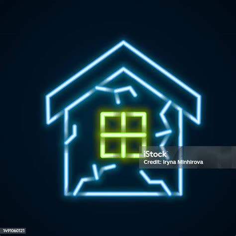 Ligne Néon Brillante Icône De La Maison Isolée Sur Fond Noir Concept