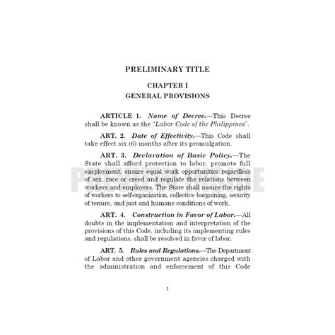 Labor Code Of The Philippines Codal Centralbooks