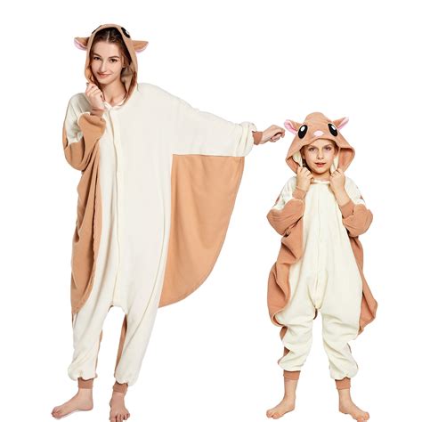 Flying Squirrel Onesie Adult Canasour Brown Animal One Piece Pajamas