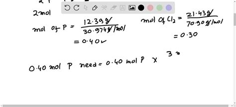 Solved A 12 39 G Sample Of Phosphorus Reacts With 21 43 G Of Chlorine To Form Only Phosphorus