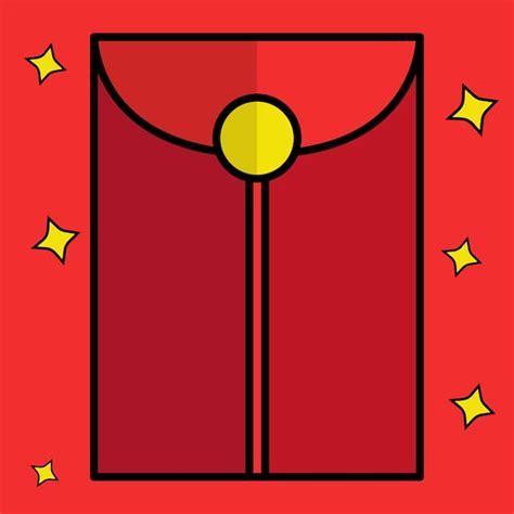 Dibujos Animados Chinos De Sobre Rojo Gratis Vector Premium