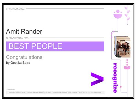 Amit Rander On Linkedin Recognitionawards Recognition Accenture