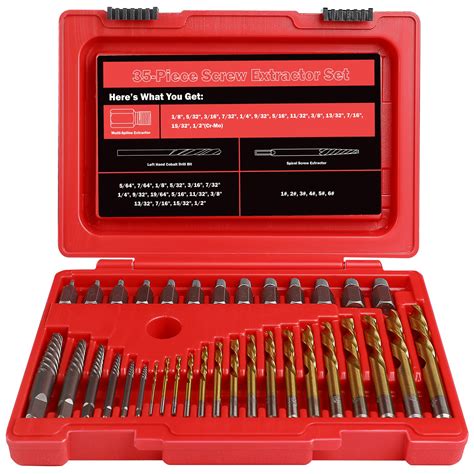 39 Pcs Screw Extractor Set 65424341 Hss Left Hand