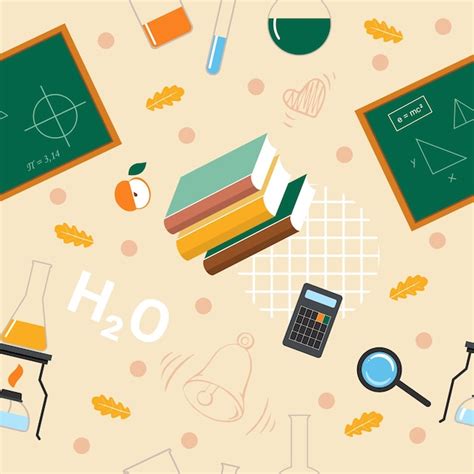 Premium Vector School Supplies Vector Seamless Pattern