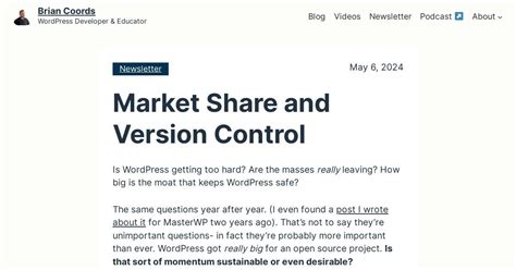 Reuben Walker On Linkedin Market Share And Version Control Brian Coords