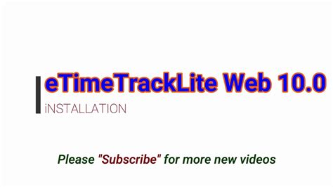 Etimetracklite Web Software Installation V100 Youtube