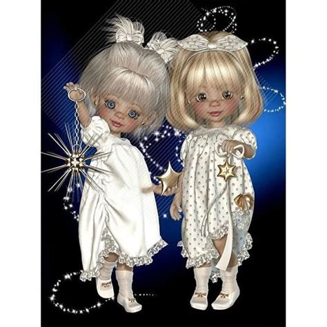 Kit de broderie Art Diamant Complet Poupée Aux Grands Yeux Rond