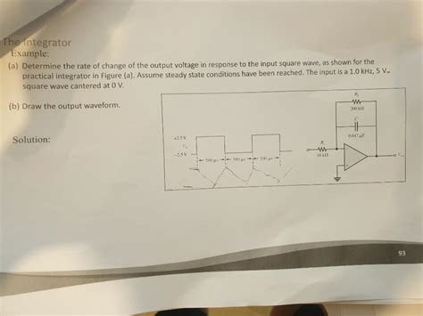 Solved The Integrator Example A Determine The Rate Of