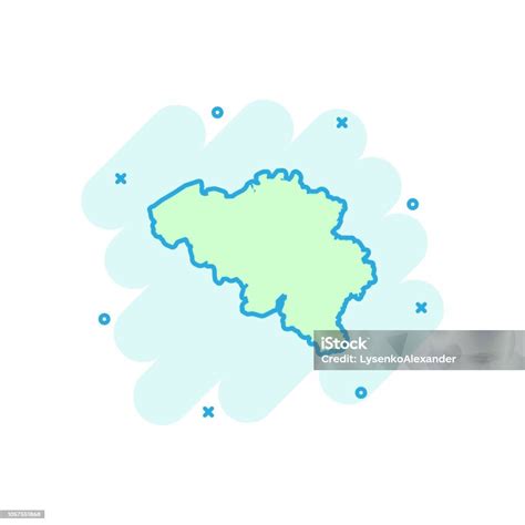 向量動畫片比利時地圖圖示在漫畫風格比利時簽署插圖像形圖製圖地圖業務飛濺效果概念向量圖形及更多住宅區圖片 住宅區 切斷 卡通 Istock