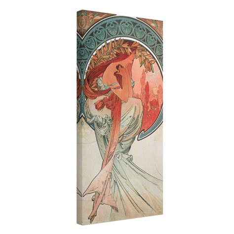 Rosalind Wheeler Leinwandbild Vier Künste Poesie von Alfons Mucha