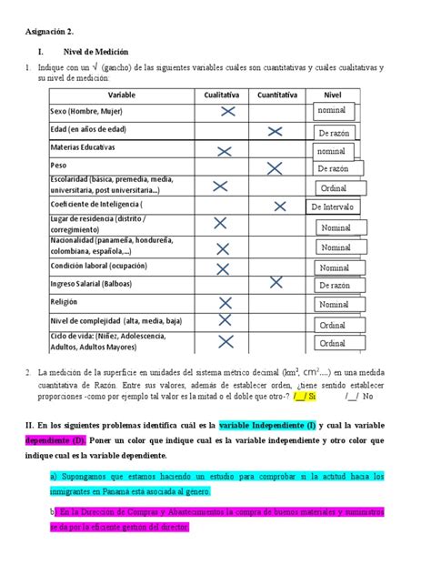 Variables Y Proceso De Medición Pdf