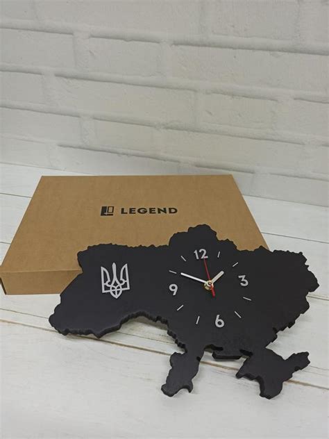 Карта украины часы в форме карты украины черные часы на стену карта