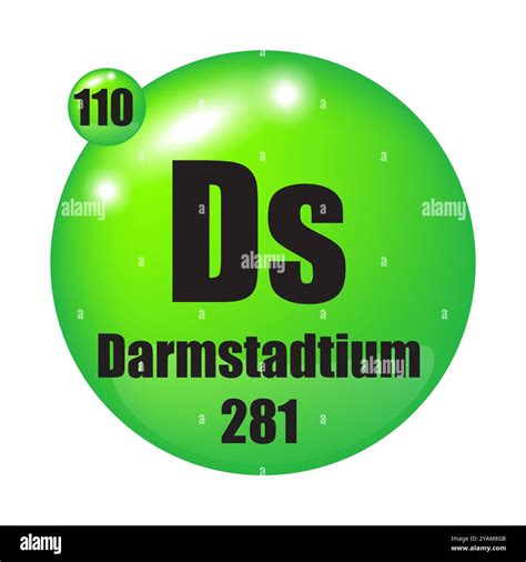 Darmstadtium Icon Ds Chemical Element Atomic Number 110 Mass 281