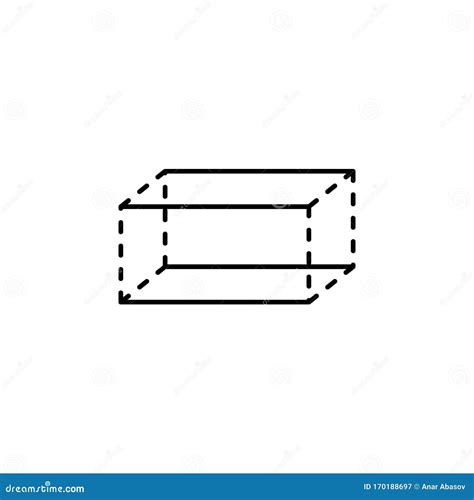 3d Rectangle With Dashed Edges Icon Element Of Geometric Figure For Mobile Concept And Web Apps