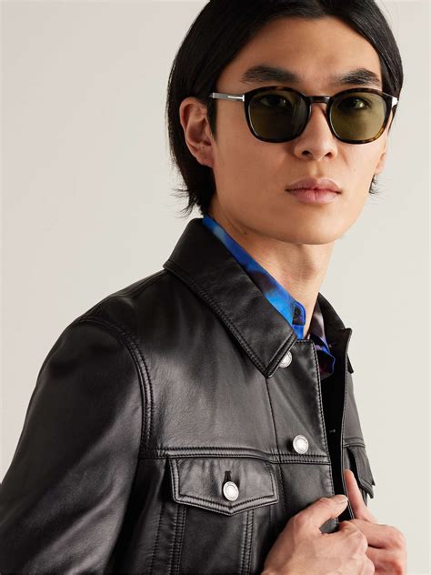 Tom Ford Eyewear Round Frame Tortoiseshell Acetate Sunglasses For Men