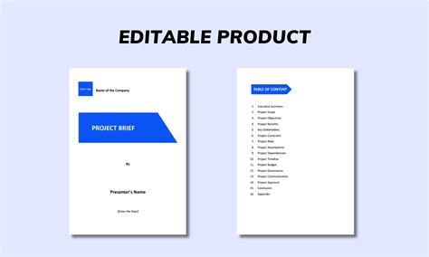 Editable Project Brief Template Professional MS Word Project Brief Template Project Brief