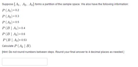 Solved Suppose A1 A2 A3 Forms A Partition Of The Sample