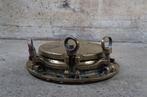 Extremely Rare Antique Solid Brass Maritime Ships Porthole Storm Cover