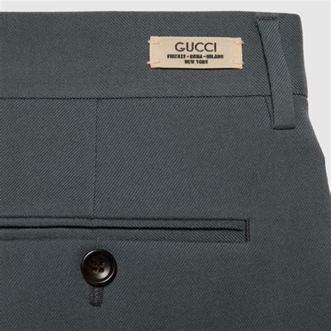 กางเกง Wool gabardine formal pant inสเทาเขม GUCCI TH