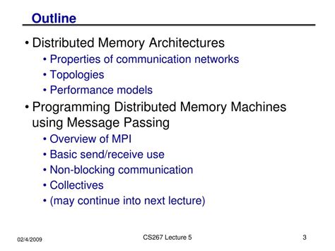 Ppt Distributed Memory Machines And Programming Powerpoint Presentation Id380075