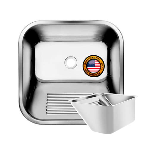 Tanque Inox Monobloco X White Sifão American Inox MadeiraMadeira
