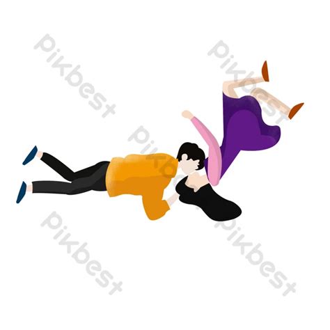 Tangan Kreatif 520 Pasangan Ciuman Yang Dilukis Elemen Grafik Psd