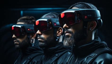 Premium AI Image A Man Plays With A VR Headset A Brutal Guy With Virtual Reality Glasses