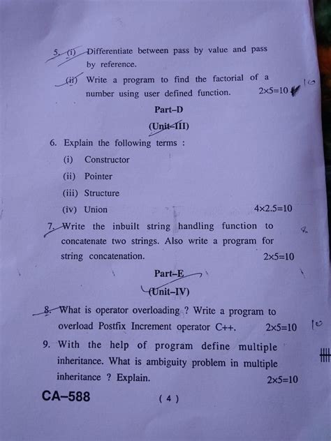 Bca C Question Paper Hpu
