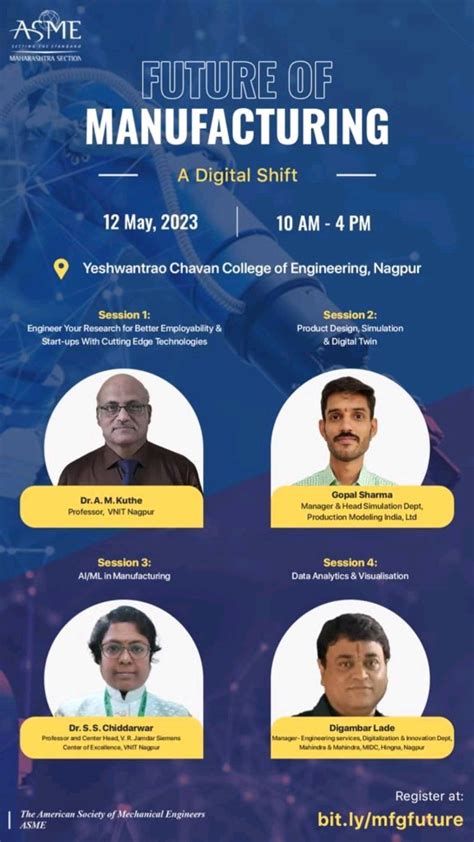 Asmeycceofficial On Linkedin 📢 Speakers Future Of Manufacturing A Digital Shift📢 Asme