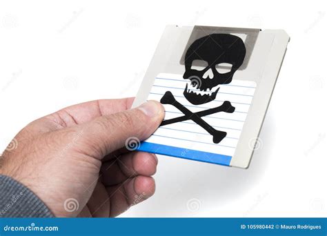 Infected Computer Floppy Disk Stock Photo Image Of Disc Blue 105980442