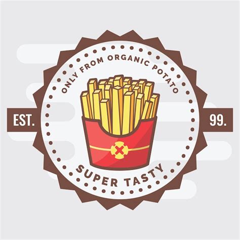 Insignia Del Logotipo De Papas Fritas Vector Premium