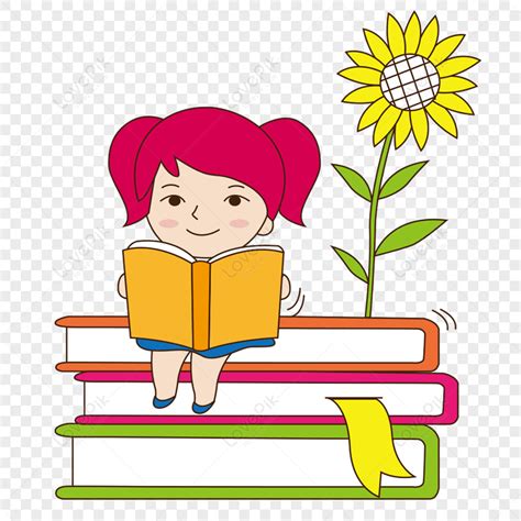 학습 여자 책 Png 일러스트 무료 다운로드 Lovepik