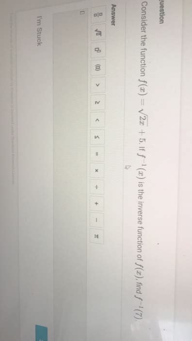 Solved Consider The Function F X Square Root 2x 5 If F