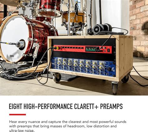 Focusrite Clarett 8Pre Interfaz De Audio USB De 18 Pulgadas20 Salidas Y Hosa CSS 890 TRS De 14