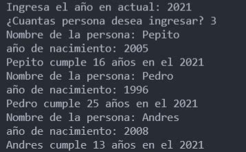 Calcular La Edad A Cumplir De N Personas En Python