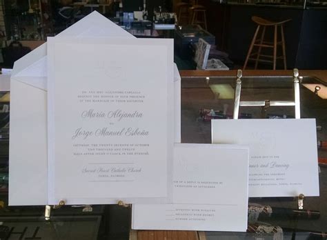 Elegant Wedding Invitation Suite With Blind Embossed Monogram