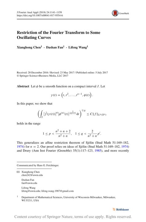 restriction of the fourier transform to some oscillating curves