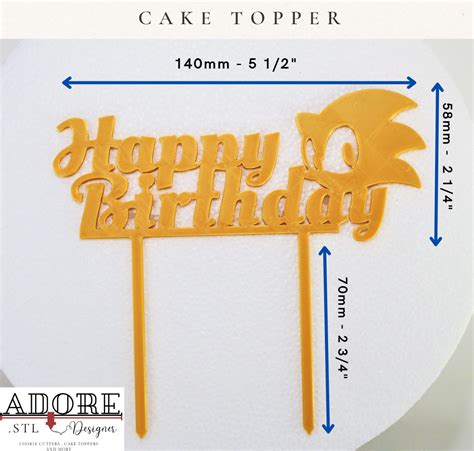 Stl File Sonic Happy Birthday Cake Topper・3d Printable Design To