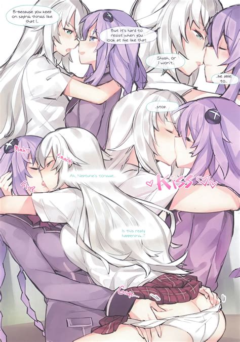 rule 34 2girls black heart blue eyes breasts comic cpu neptunia
