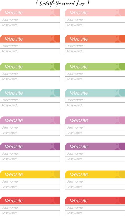 Password Organizer Worksheets 10 Free Pdf Printables Printablee