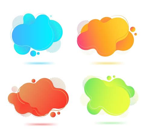 Premium Vector Fluid Abstract Banners Set Of Geometric Liquid Forms Gradient Graphic Dynamic