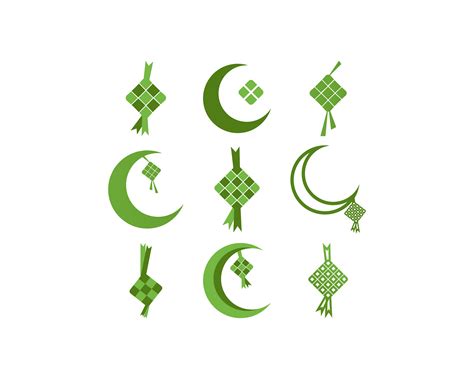 Ketupat Eid Al Fitr Ramadan Icon Set 680457 Vector Art At Vecteezy