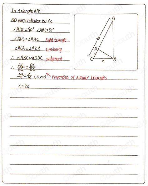 Solved Given Right Triangle Abc With Altitude Overline Bd Drawn To