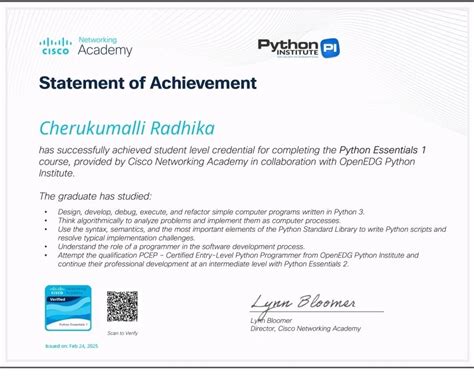 Python Cisconetworkingacademy Certification Programming Learning