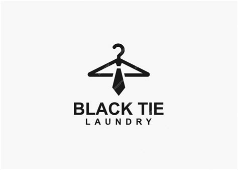 Premium Vector Laundry Logo With Hanger And Tie Vector Illustration