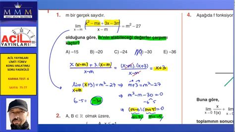 Acİl Yayinlari Lİmİt TÜrev FasİkÜlÜ Karmatest 6 Sayfa 75 77 Youtube