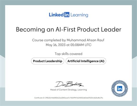 Muhammad Ahsan Rauf On Linkedin Certificate Of Completion